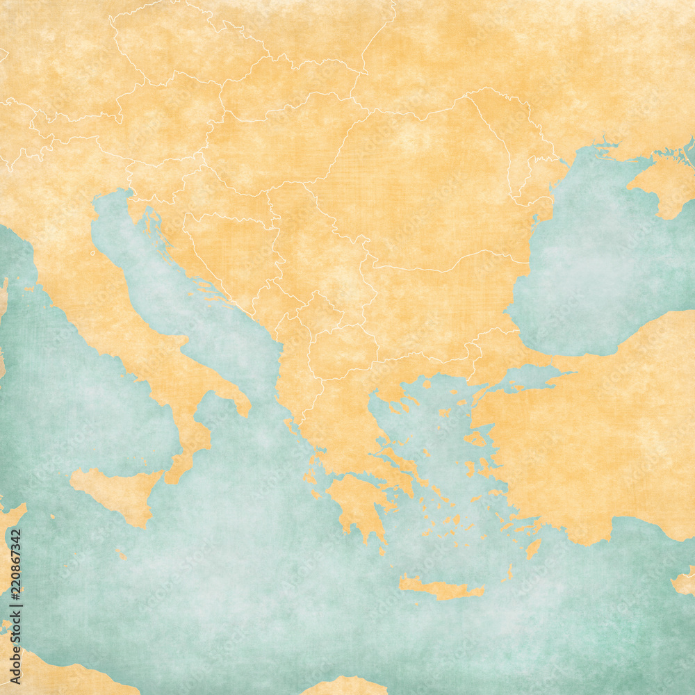 Blank Map of Balkans Stock Illustration | Adobe Stock