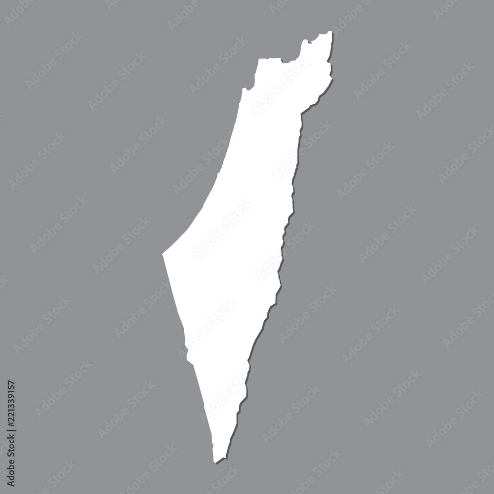 Blank map Israel. High quality map of Israel on gray background for ...