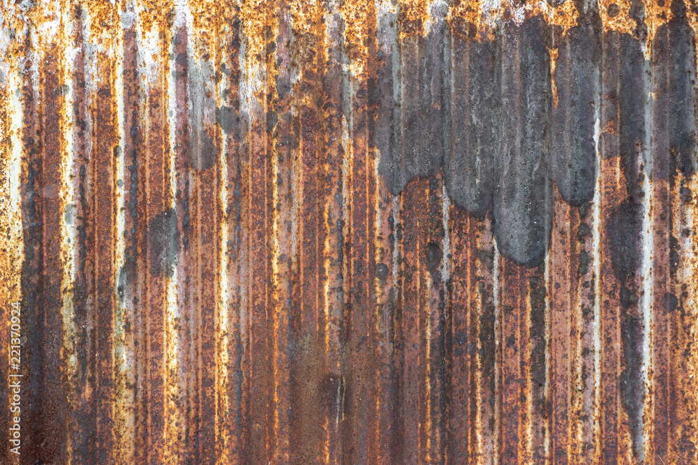 Rusted metal sheet seamless texture with vertical ridges Stock Photo ...