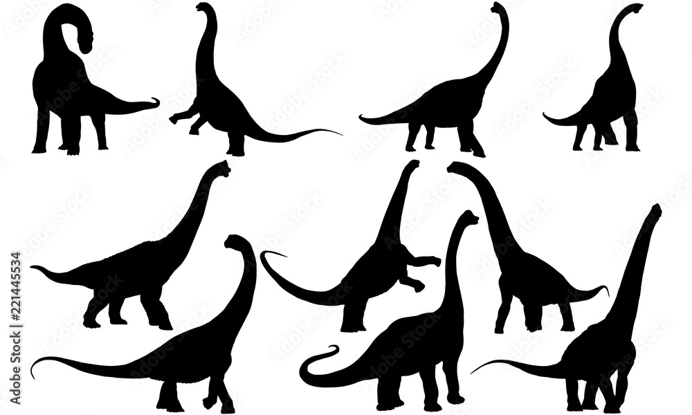 Brachiosaurus Dinosaur svg files cricut, silhouette clip art, Vector ...