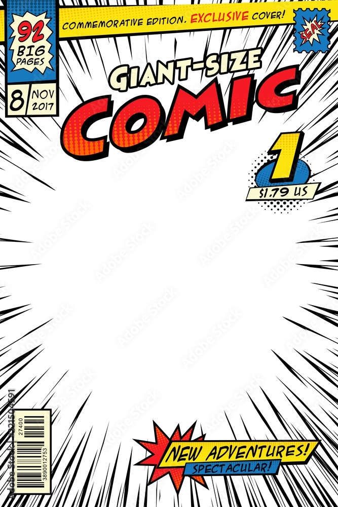 Comic book page cover. Art conceptual. Stock Vector | Adobe Stock