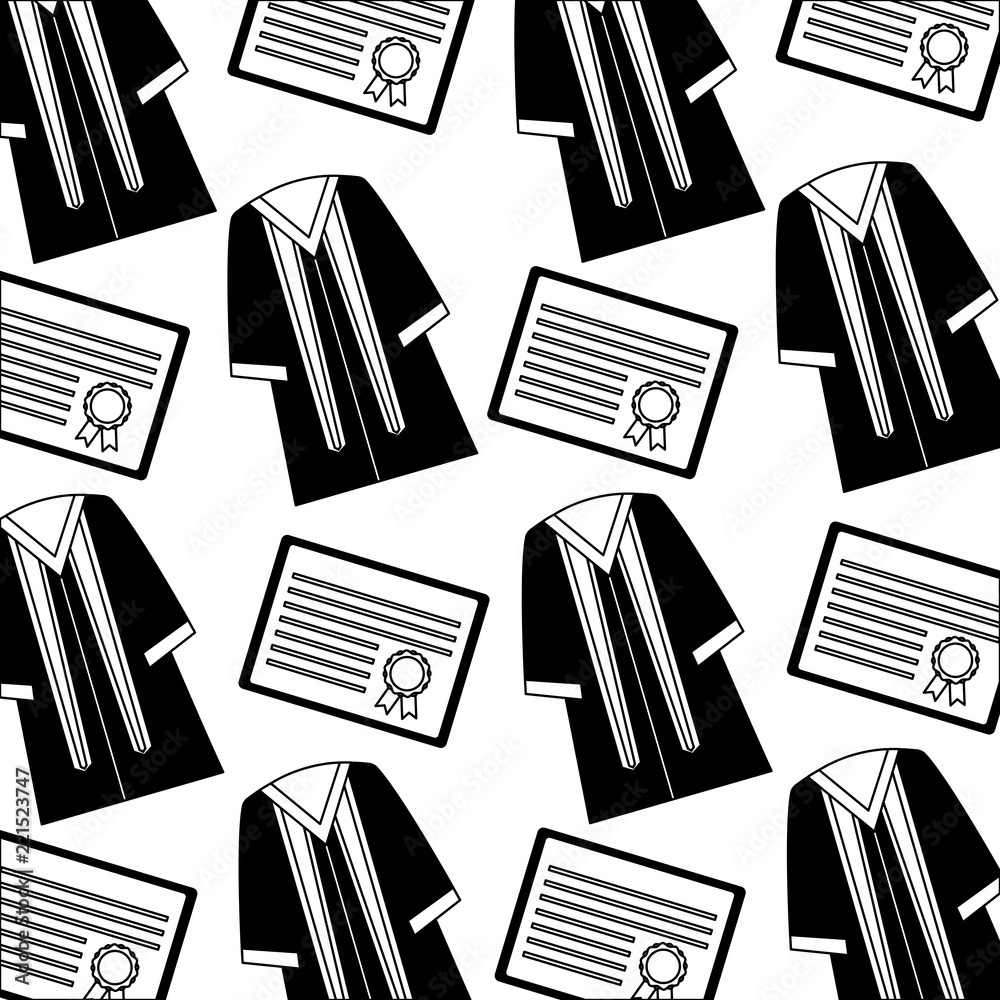 diploma and toga graduation pattern Stock Vector | Adobe Stock