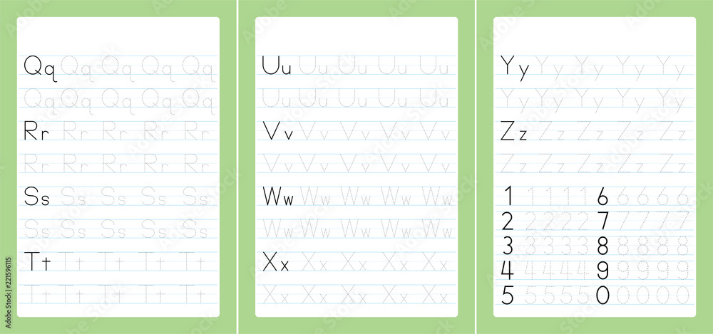 Alphabet letters tracing worksheet with alphabet letters. Number ...