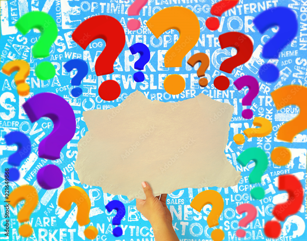 Foto de Stock Question Mark, Why How, Why - Word Cloud Typography ...