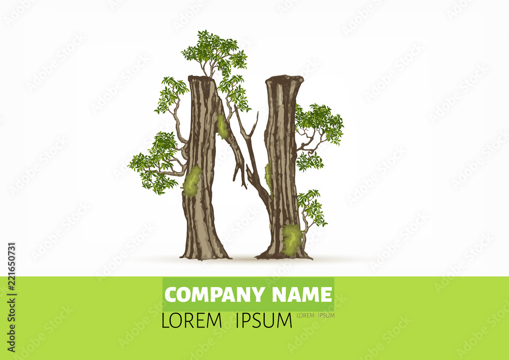 Tree font.Twisted tree in the shape of letter.Letter A B C vector ...