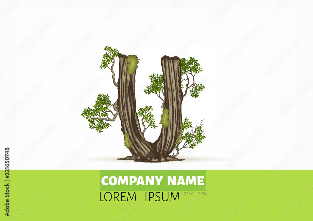 Tree font.Twisted tree in the shape of letter.Letter A B C vector ...