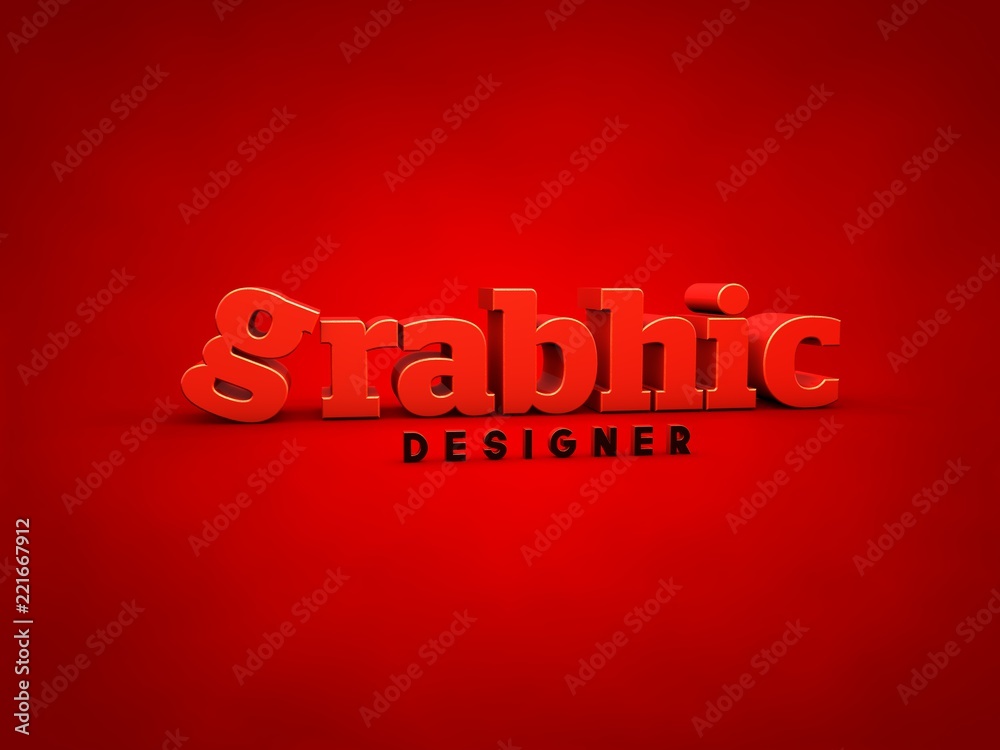 Graphic Designer - 3D Background Lettering Design Stock Illustration ...