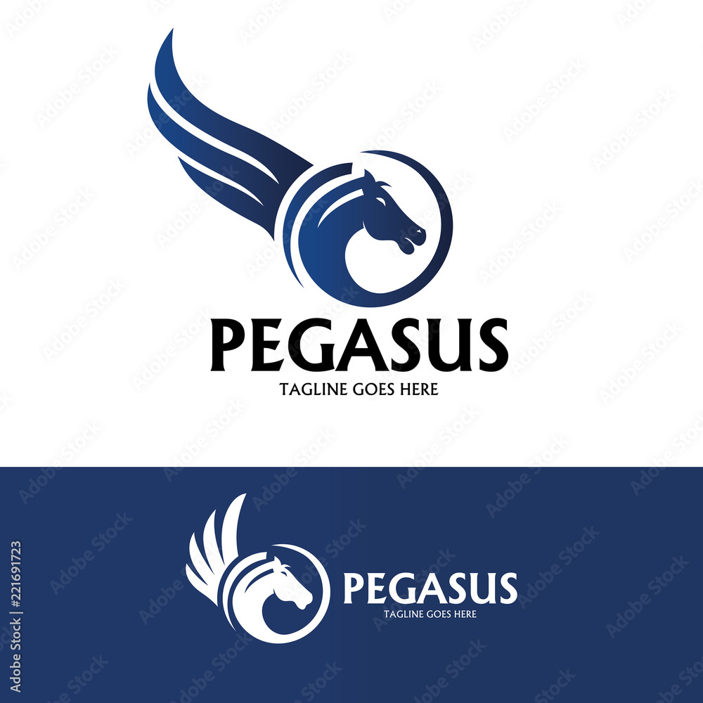 Pegasus logo design template. Vector illustration Stock Vector | Adobe ...