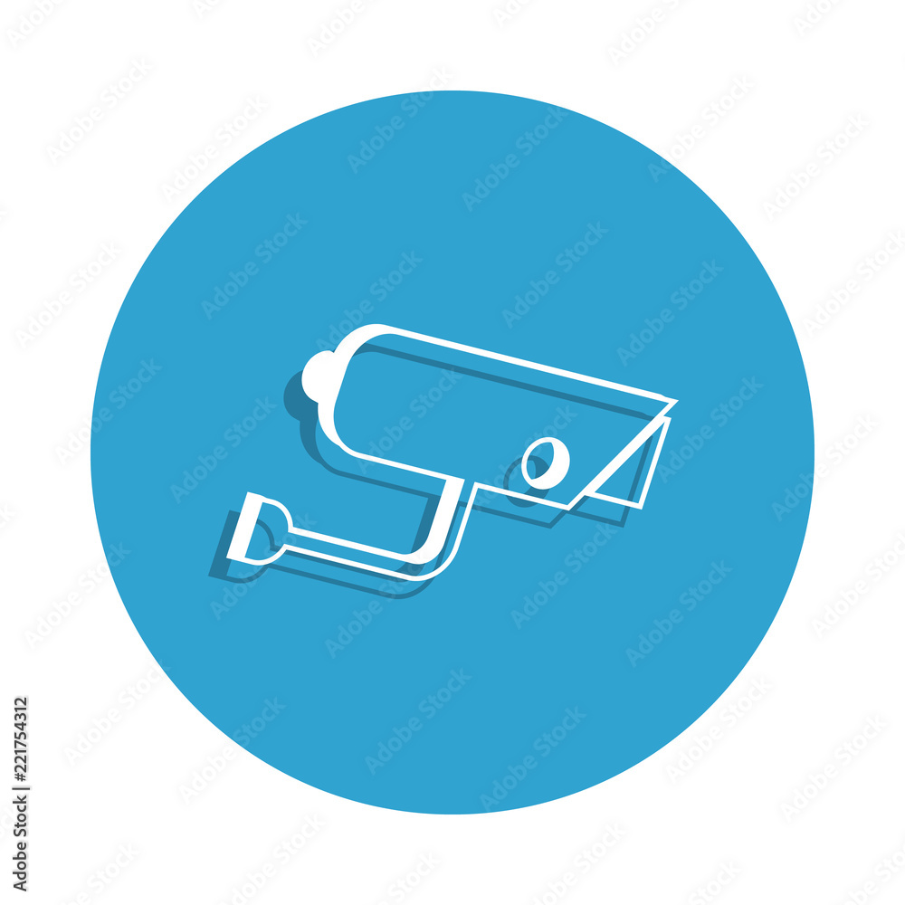 Surveillance Camera icon in badge style. One of cyber security ...