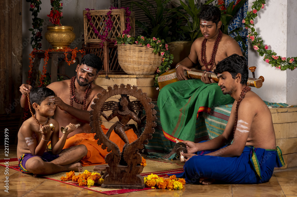 Young Hindu men invoke Lord Shiva Stock Photo | Adobe Stock