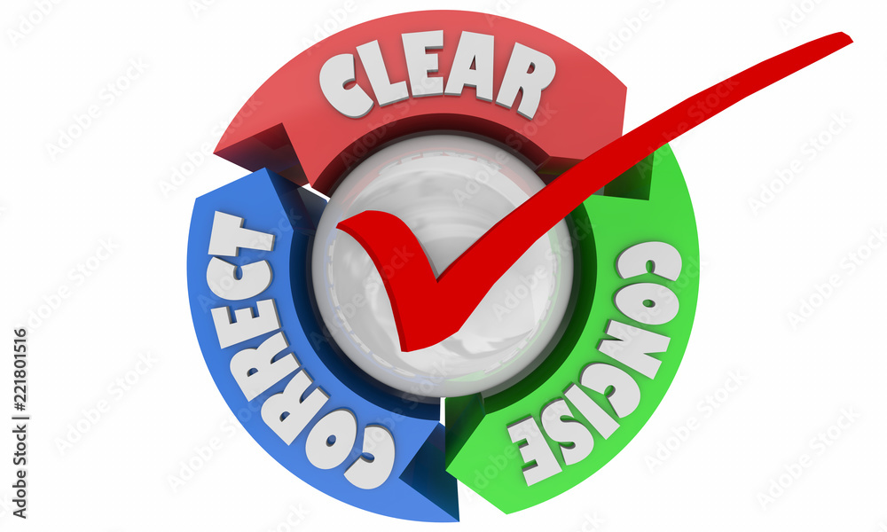 Clear Concise Correct Communication Understanding 3d Illustration Stock ...