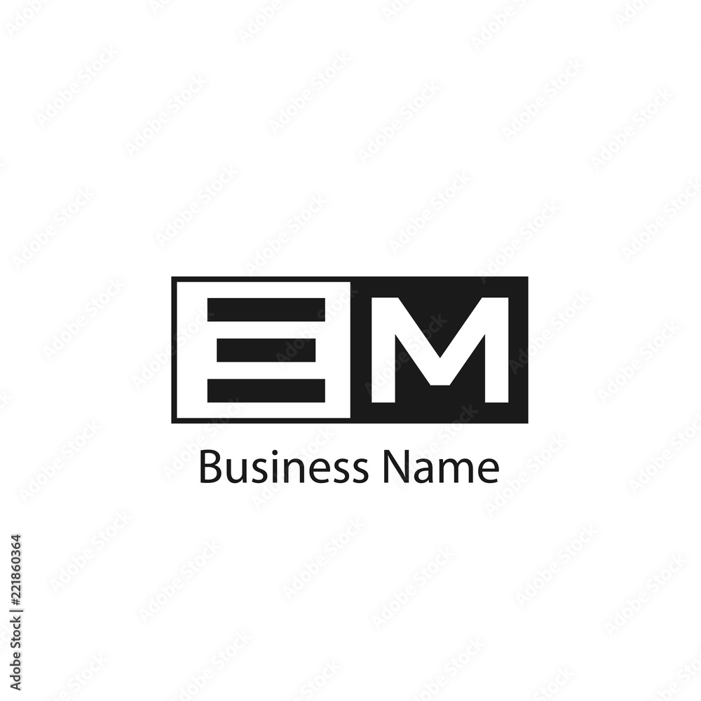 Initial Letter EM Logo Template Design Stock Vector | Adobe Stock