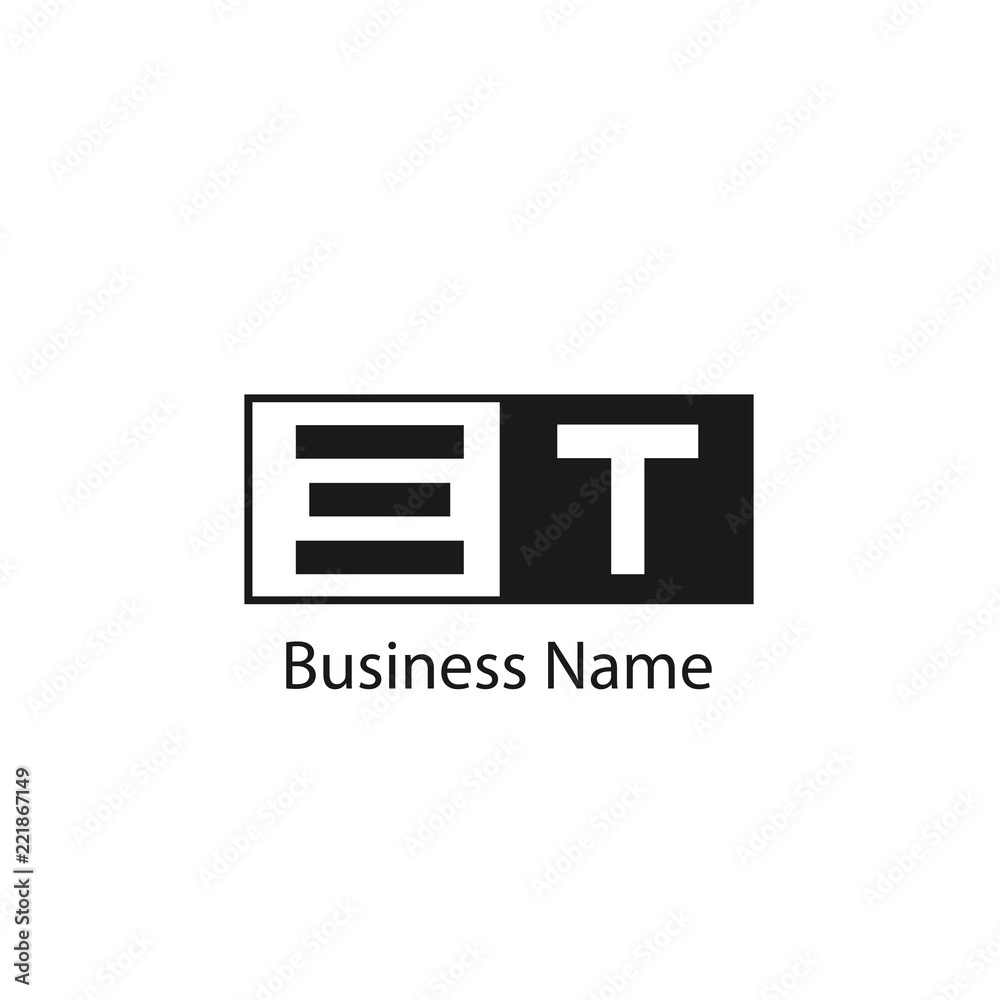 Initial Letter ET Logo Template Design Stock Vector | Adobe Stock