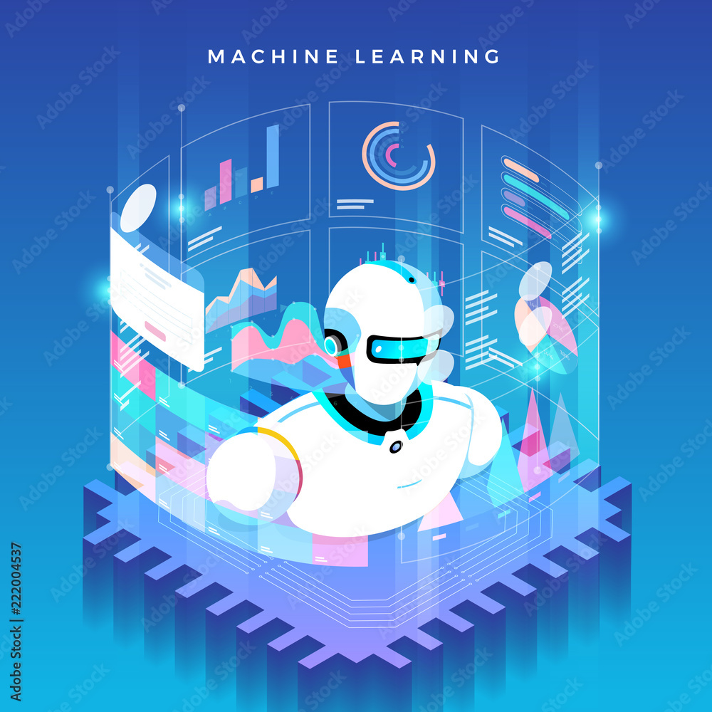 Machine learning technology Stock Vector | Adobe Stock