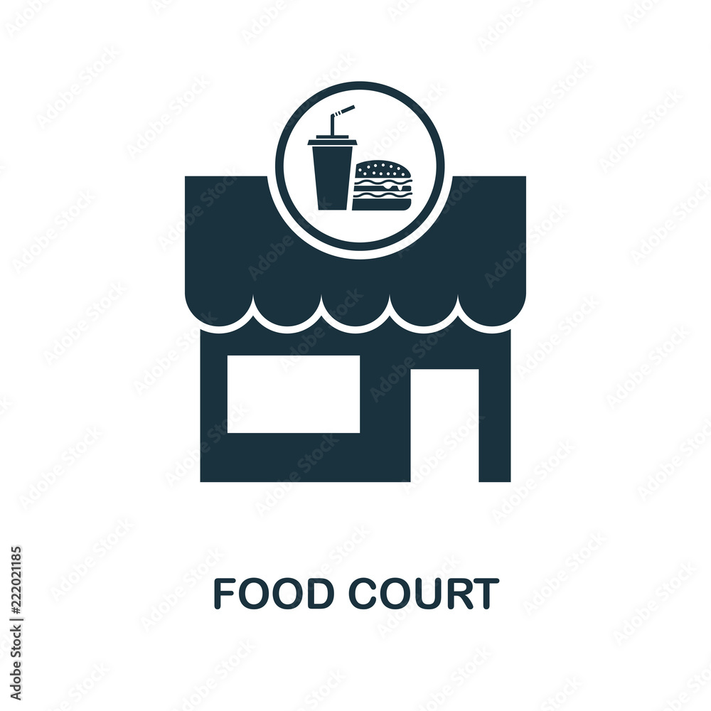 Food Court icon. Monochrome style design from city elements icon ...