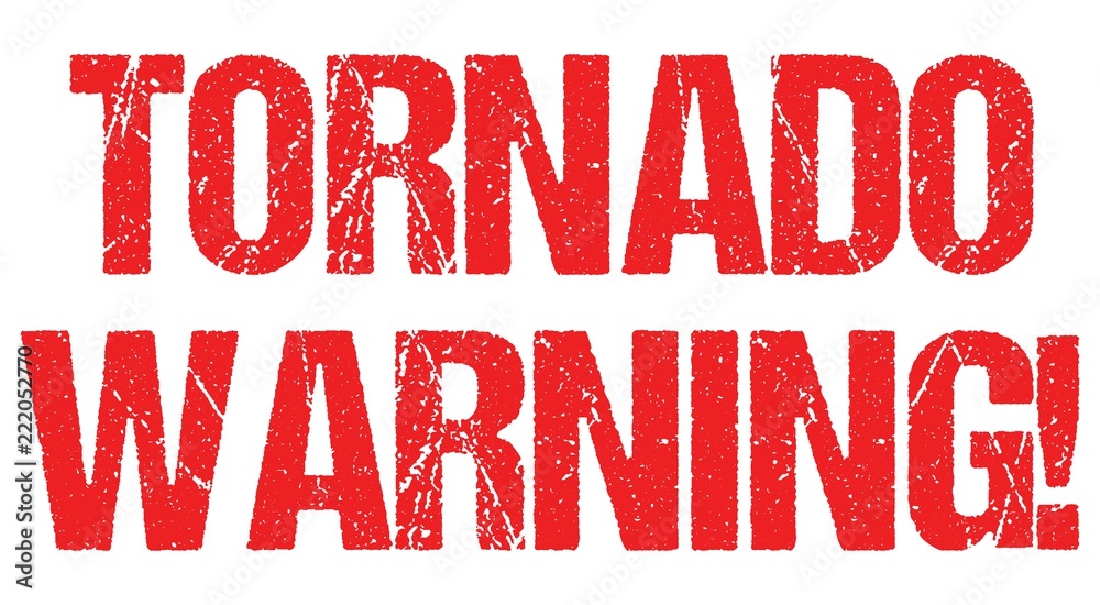 Tornado warning sign storm cyclone design concept. Breaking news paper ...