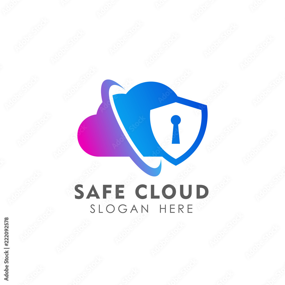 safe cloud logo design icon template Stock Vector | Adobe Stock