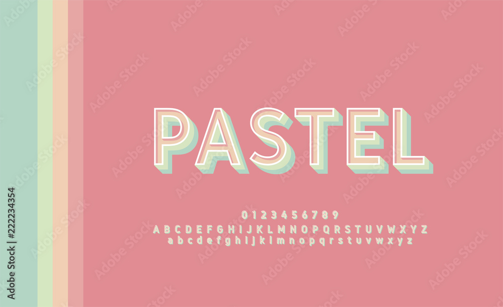 Typography Retro Classic Stylish Pastel Color Font. Minimalist Modern ...