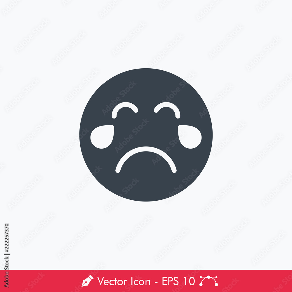 Crying Emoji (Emoticon) Icon / Vector Stock Vector | Adobe Stock