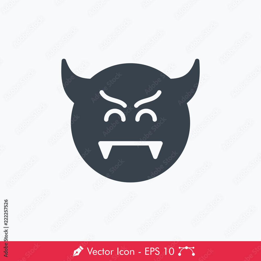 Devil Face (Imp) Emoji (Emoticon) Icon / Vector Stock Vector | Adobe Stock