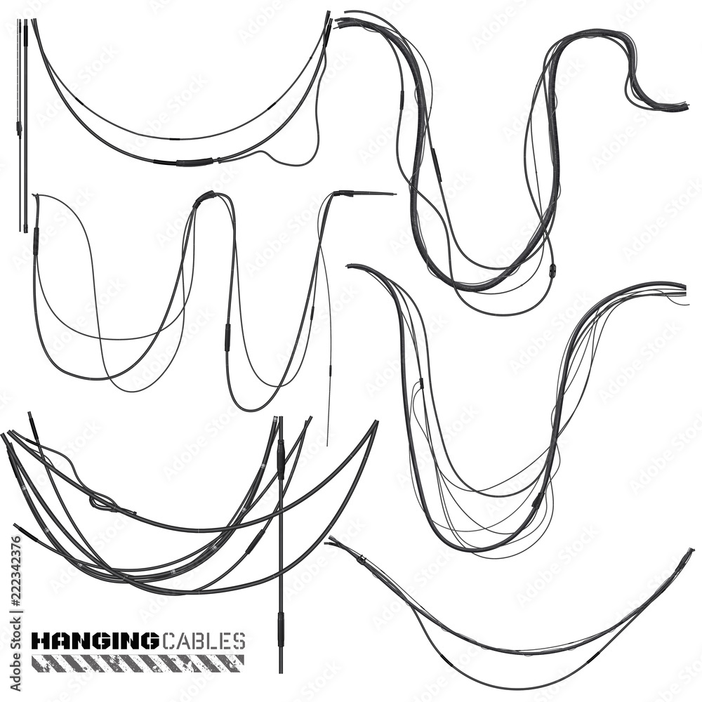 Hanging Cables Isolated Stock Illustration | Adobe Stock