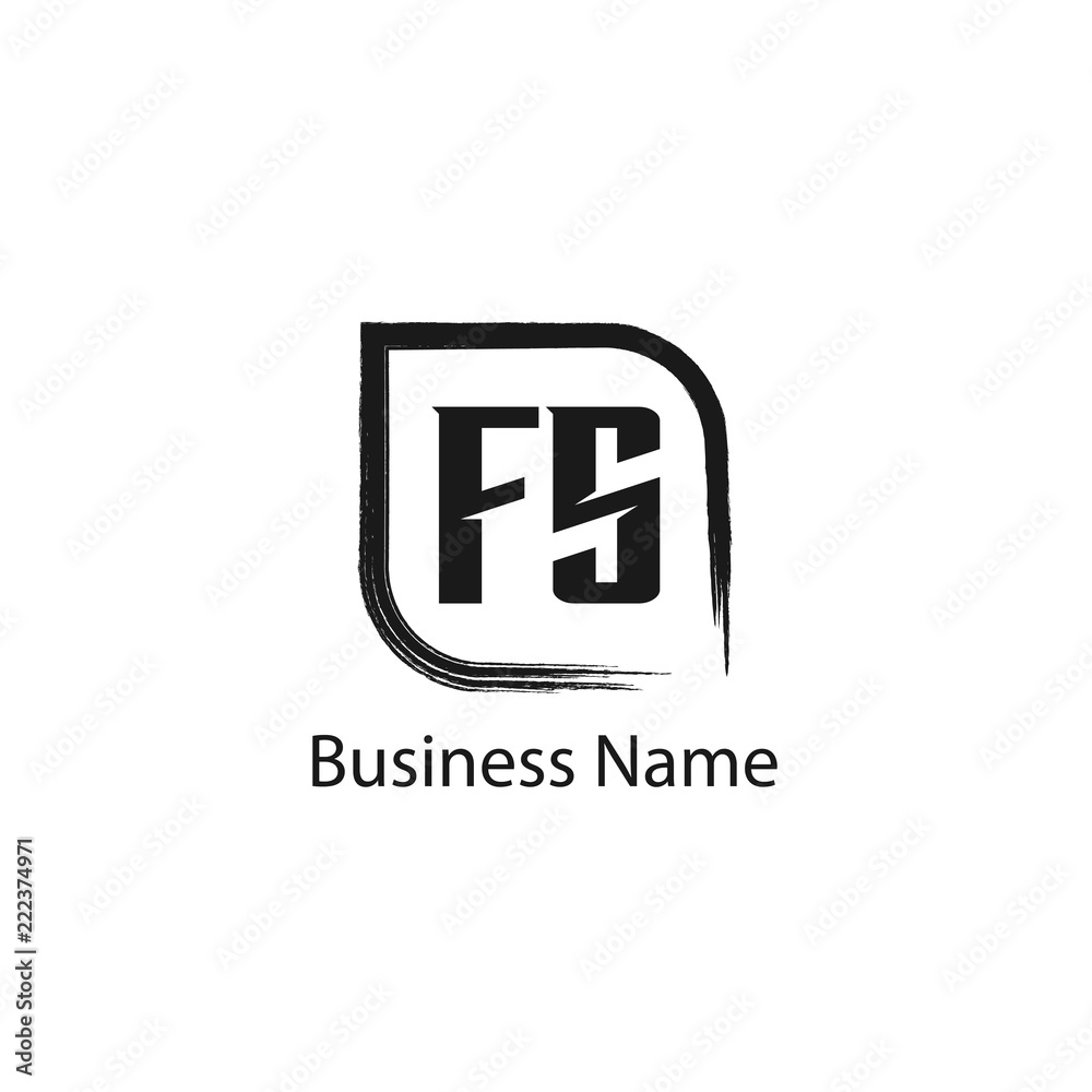 Initial Letter FS Logo Template Design Stock Vector | Adobe Stock