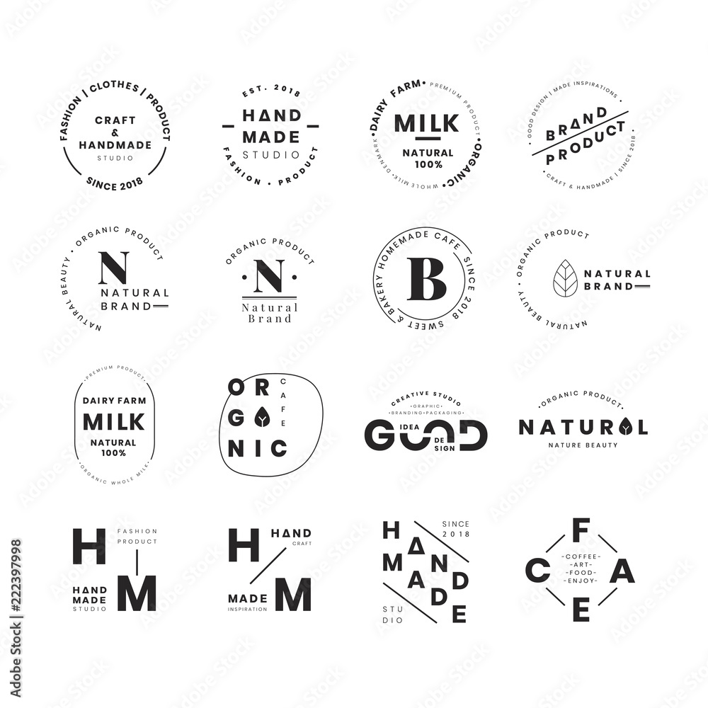 Set of logo badge design vectors Stock Vector | Adobe Stock