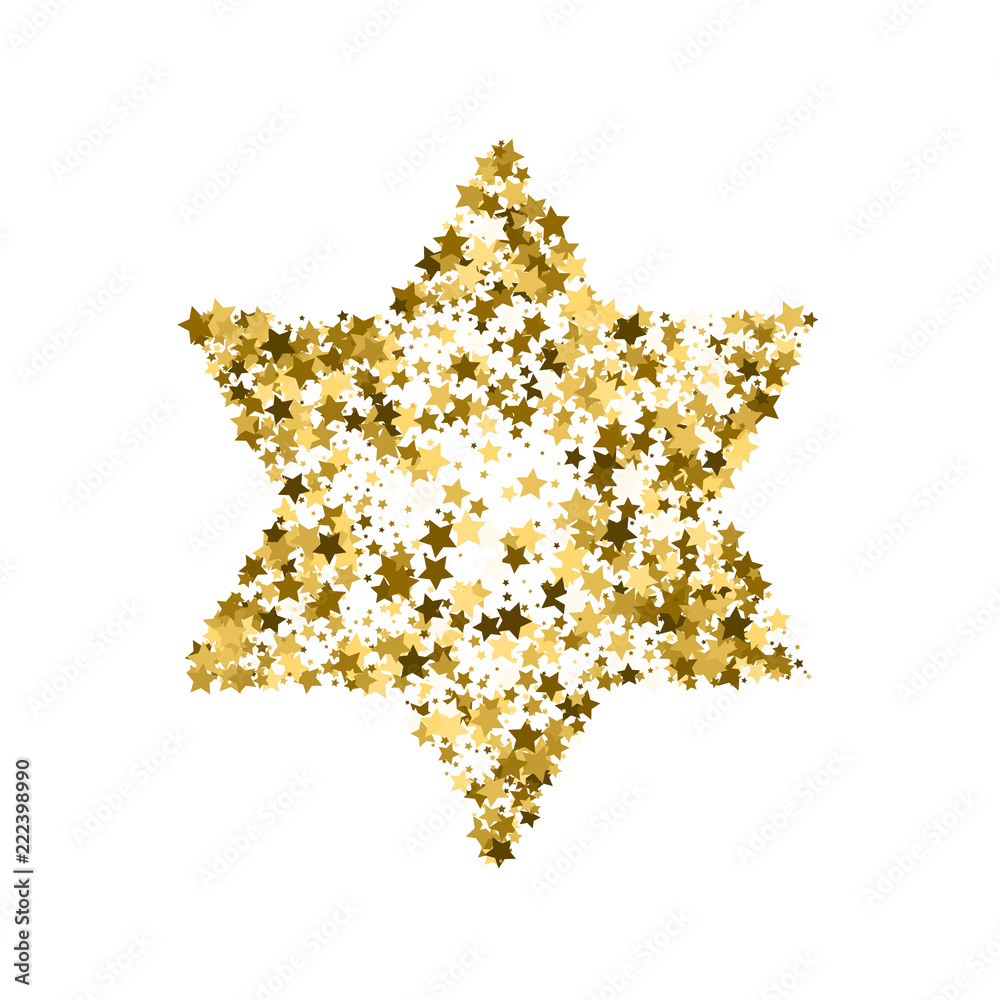 Golden star vector banner. Simple form. Template , card, vip, exclusive ...