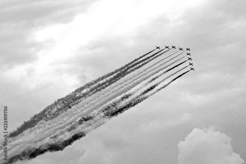 Aeronautical Patrol.Tricolor arrows. Military Team. Airforce. Formation ...