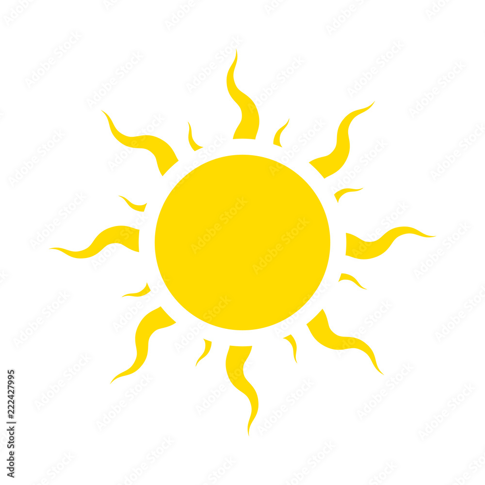 Icon sun with curved beams, vector flat illustration. Stock Vector ...