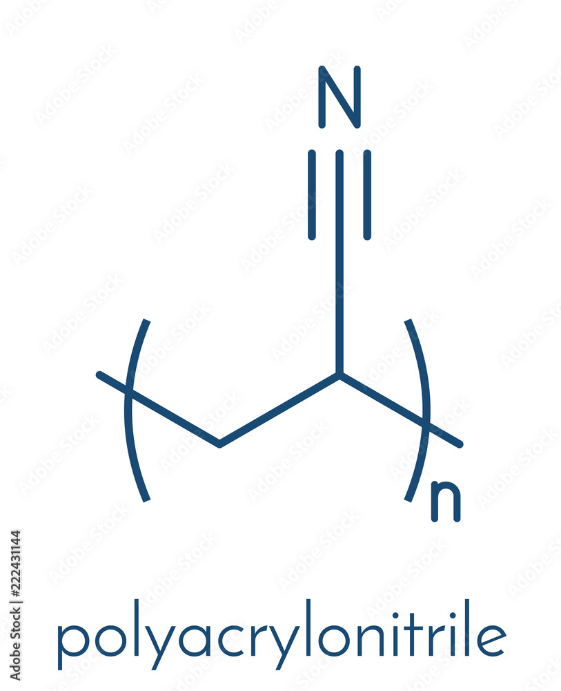 Vector de Stock Polyacrylonitrile (PAN) polymer, chemical structure ...