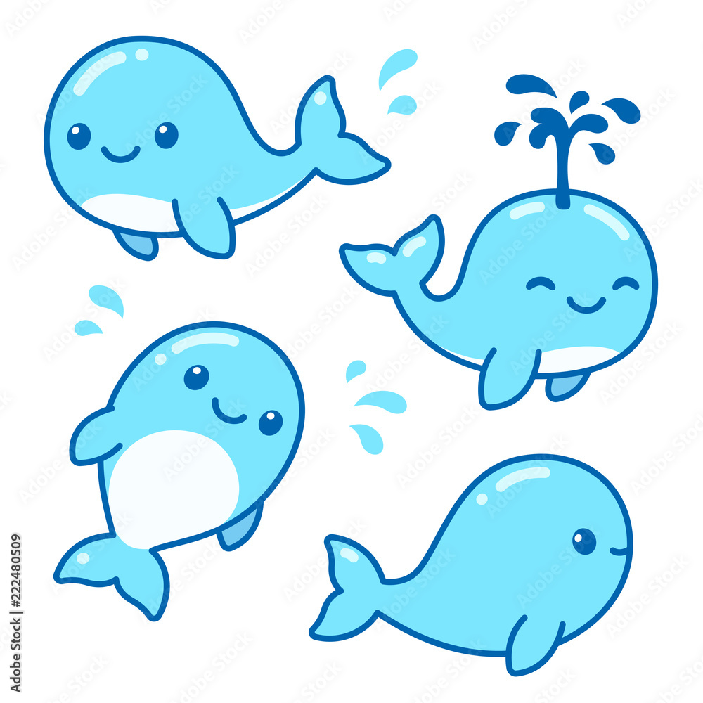 Babymeisje Walvis Cartoon