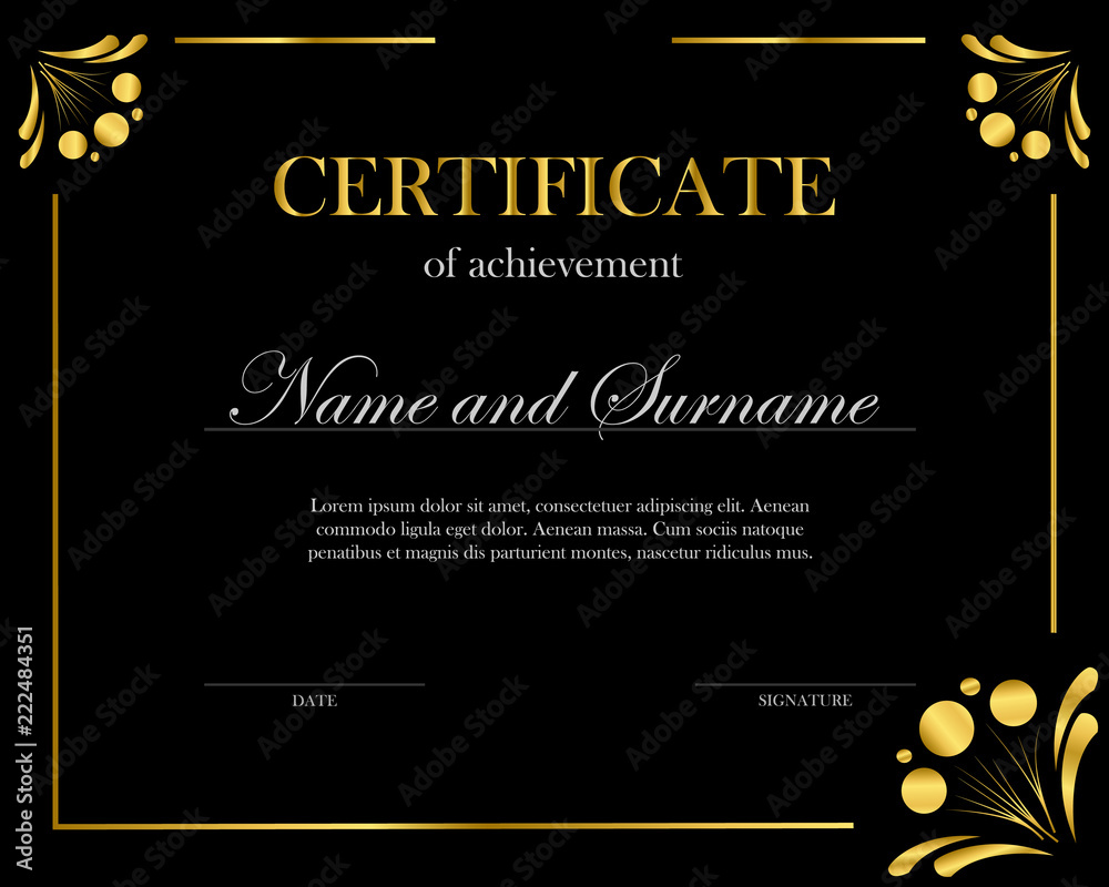 Creative certificate, diploma. Frame for diploma, certificate ...