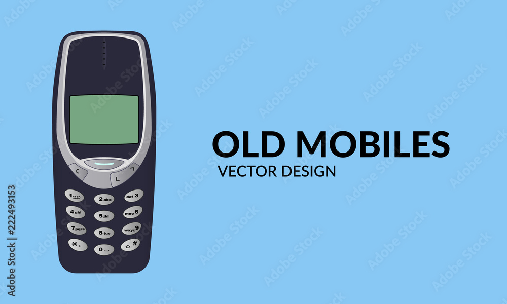 Old Mobile Phone - Vector Design Stock Vector | Adobe Stock