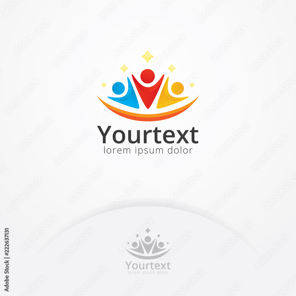 Human social logo, Vector logo of community and people. A symbol of ...