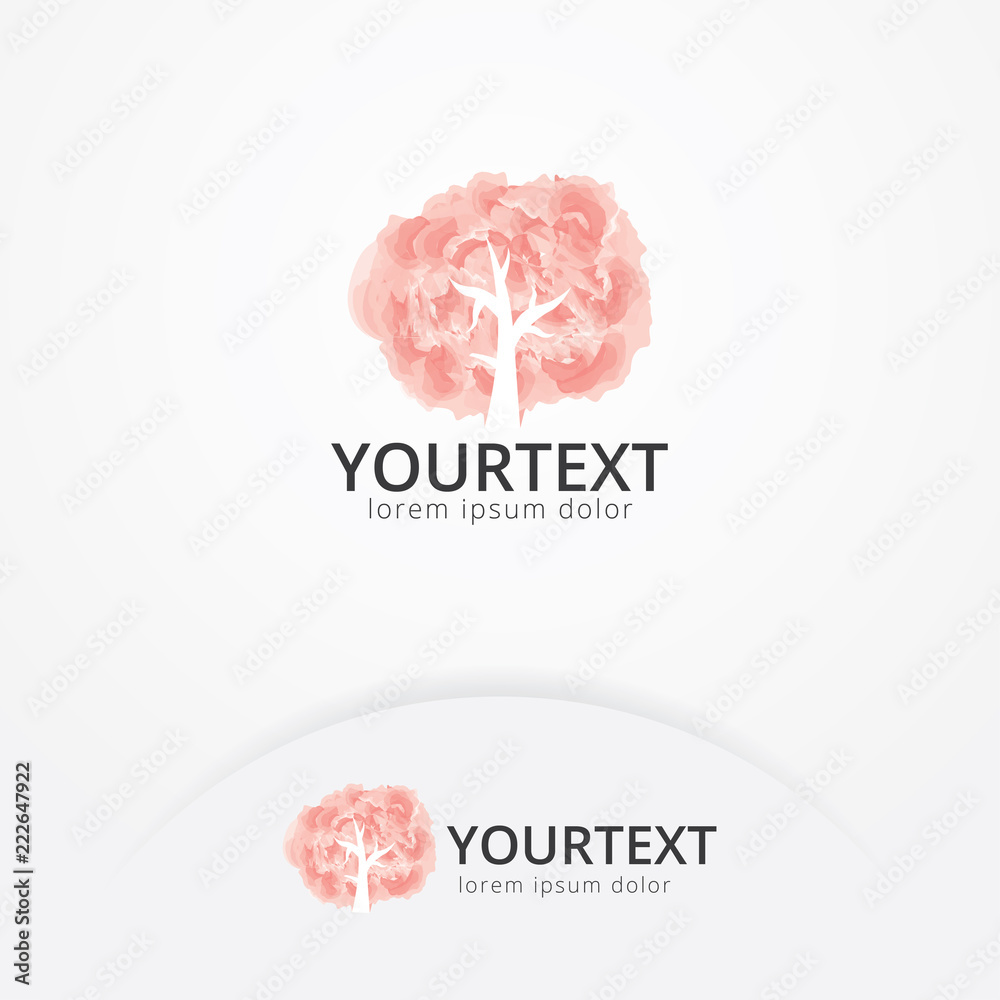 Watercolor tree logo design. Vector logo of tree in watercolor style ...