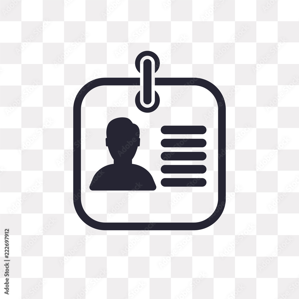 id card icon on transparent background. Modern icons vector ...