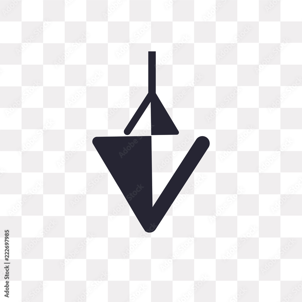 down arrow icon on transparent background. Modern icons vector ...