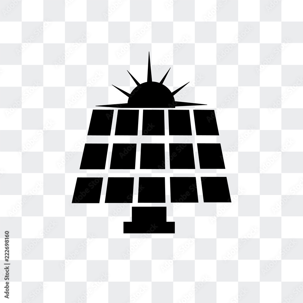 solar panel icon isolated on transparent background. Modern and ...