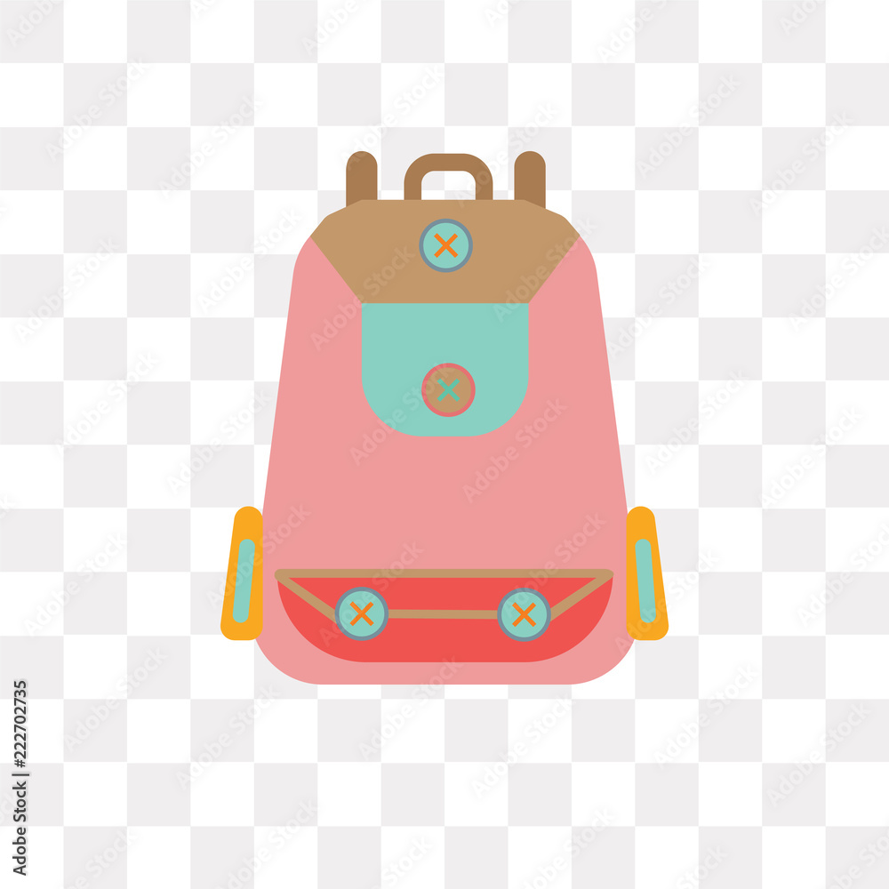 backpack icon on transparent background. Modern icons vector ...