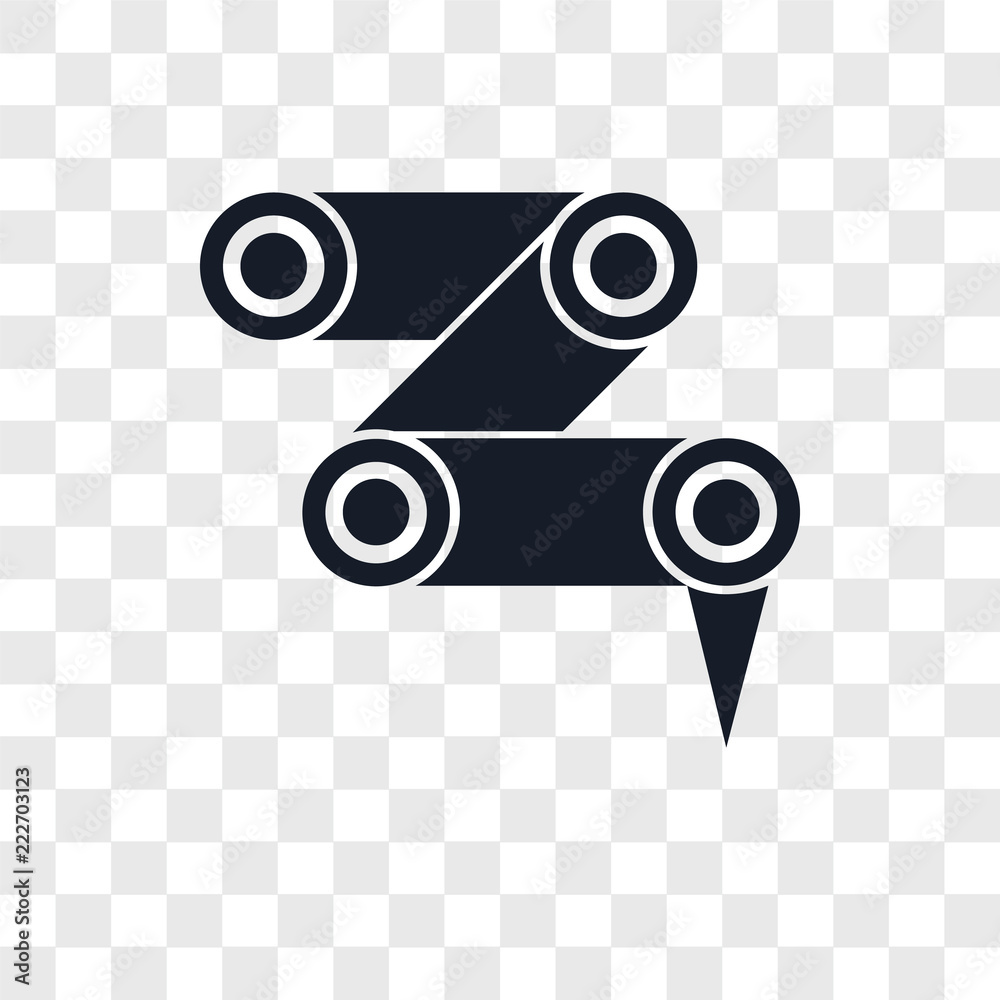 robot arm icons isolated on transparent background. Modern and editable robot arm icon. Simple ...