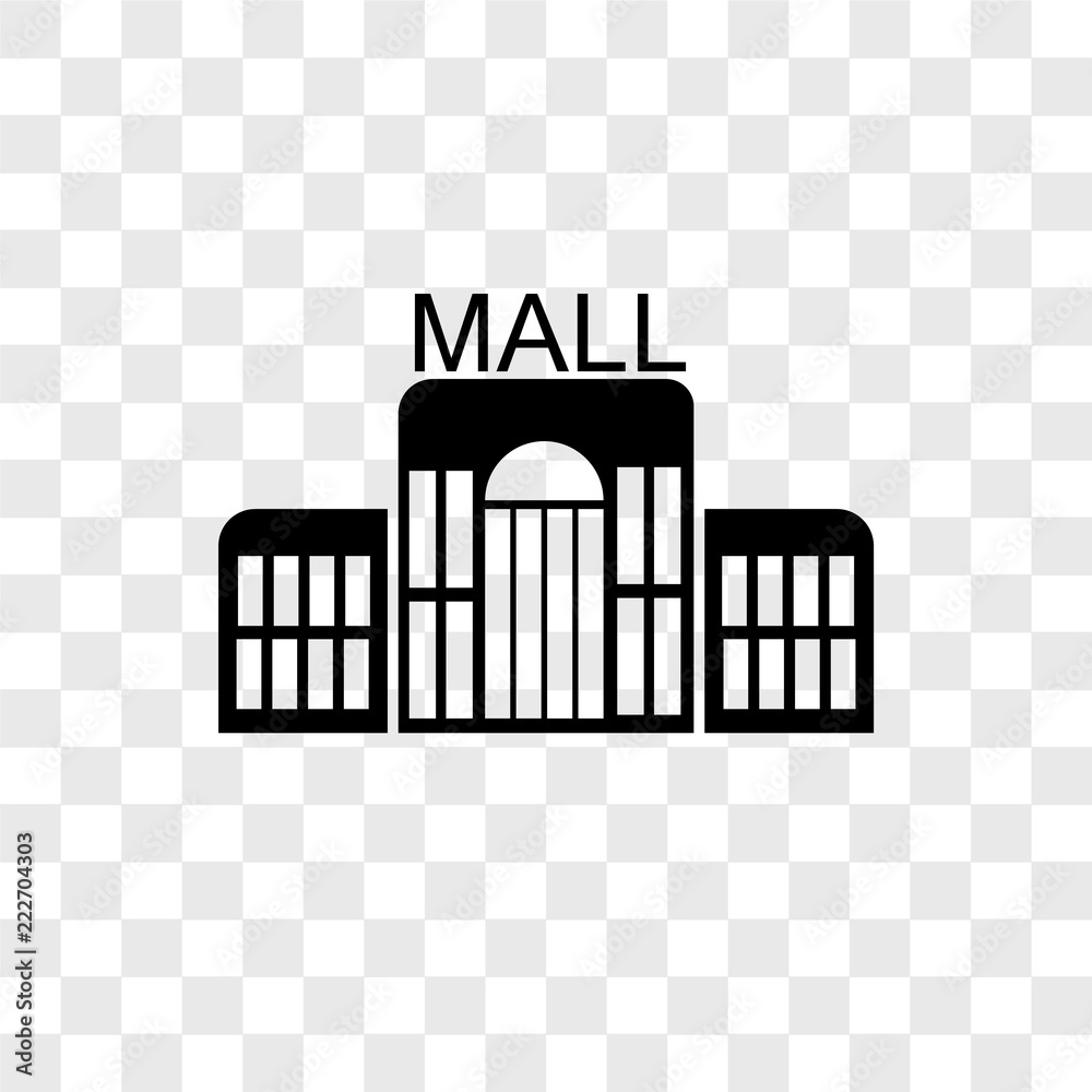 mall icons isolated on transparent background. Modern and editable mall ...
