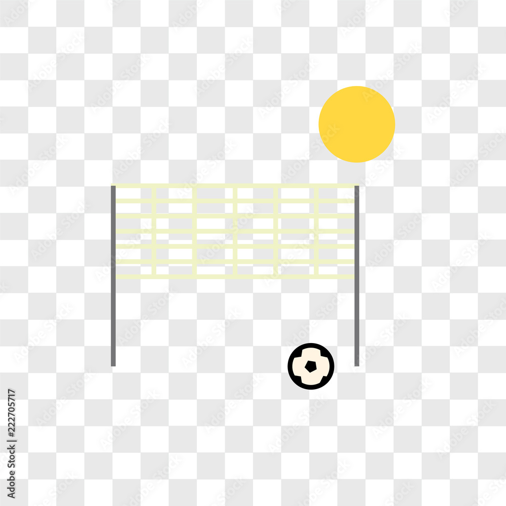 beach volleyball icons isolated on transparent background. Modern and ...