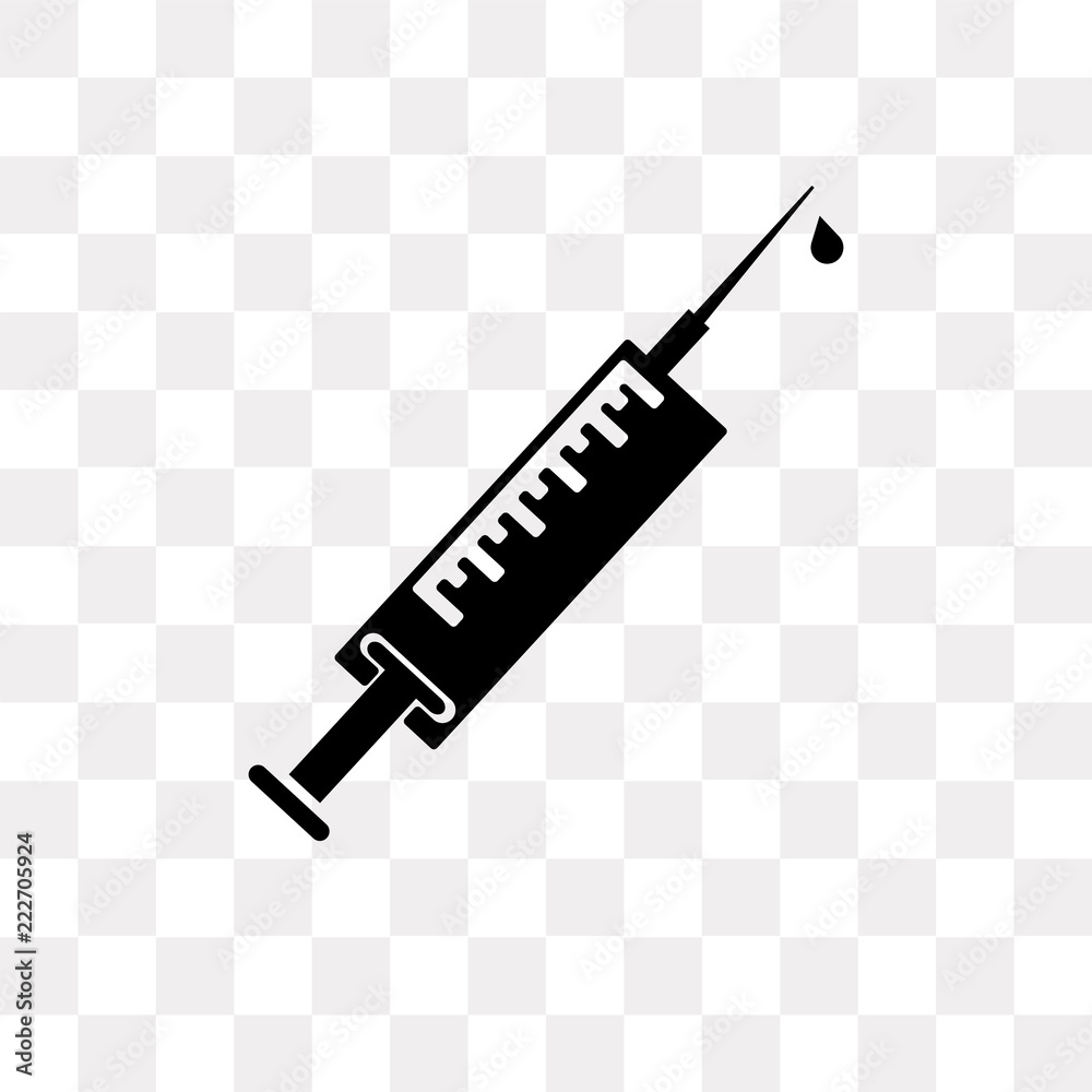 syringe icon on transparent background. Modern icons vector ...