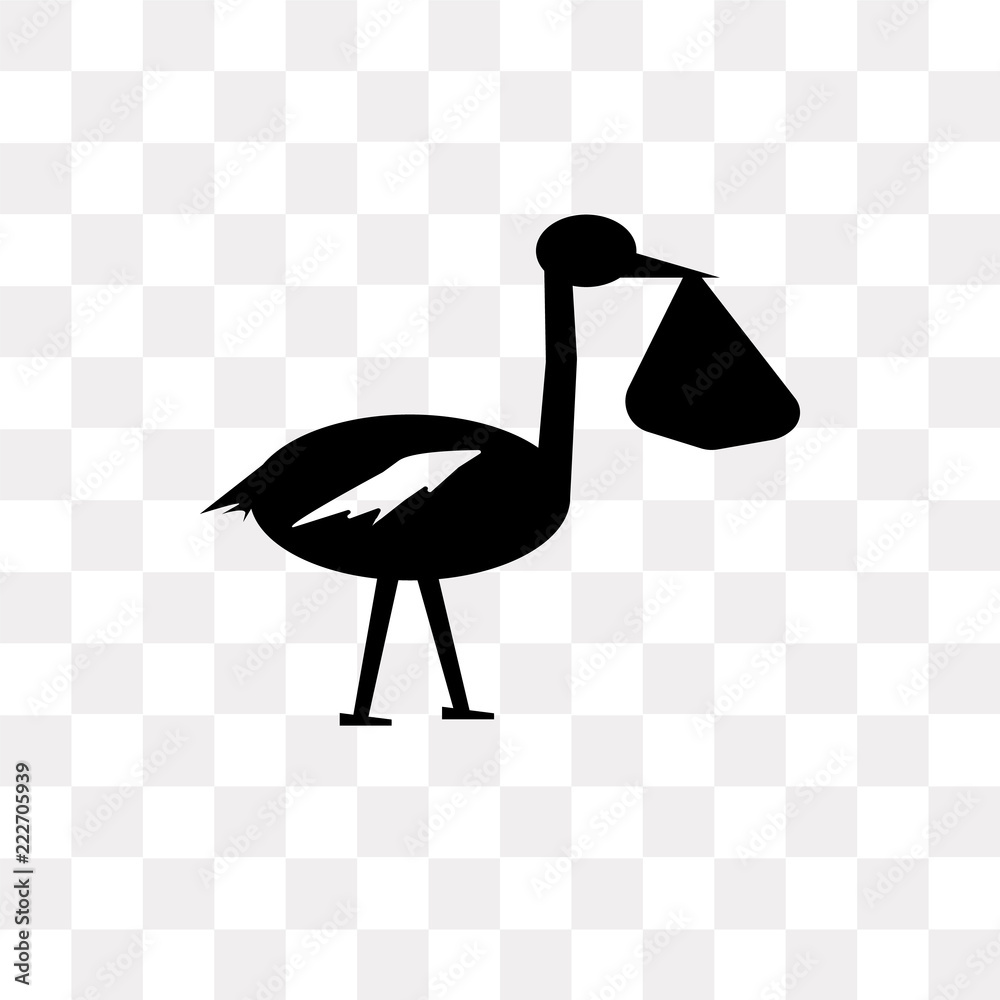 stork icon on transparent background. Modern icons vector illustration ...