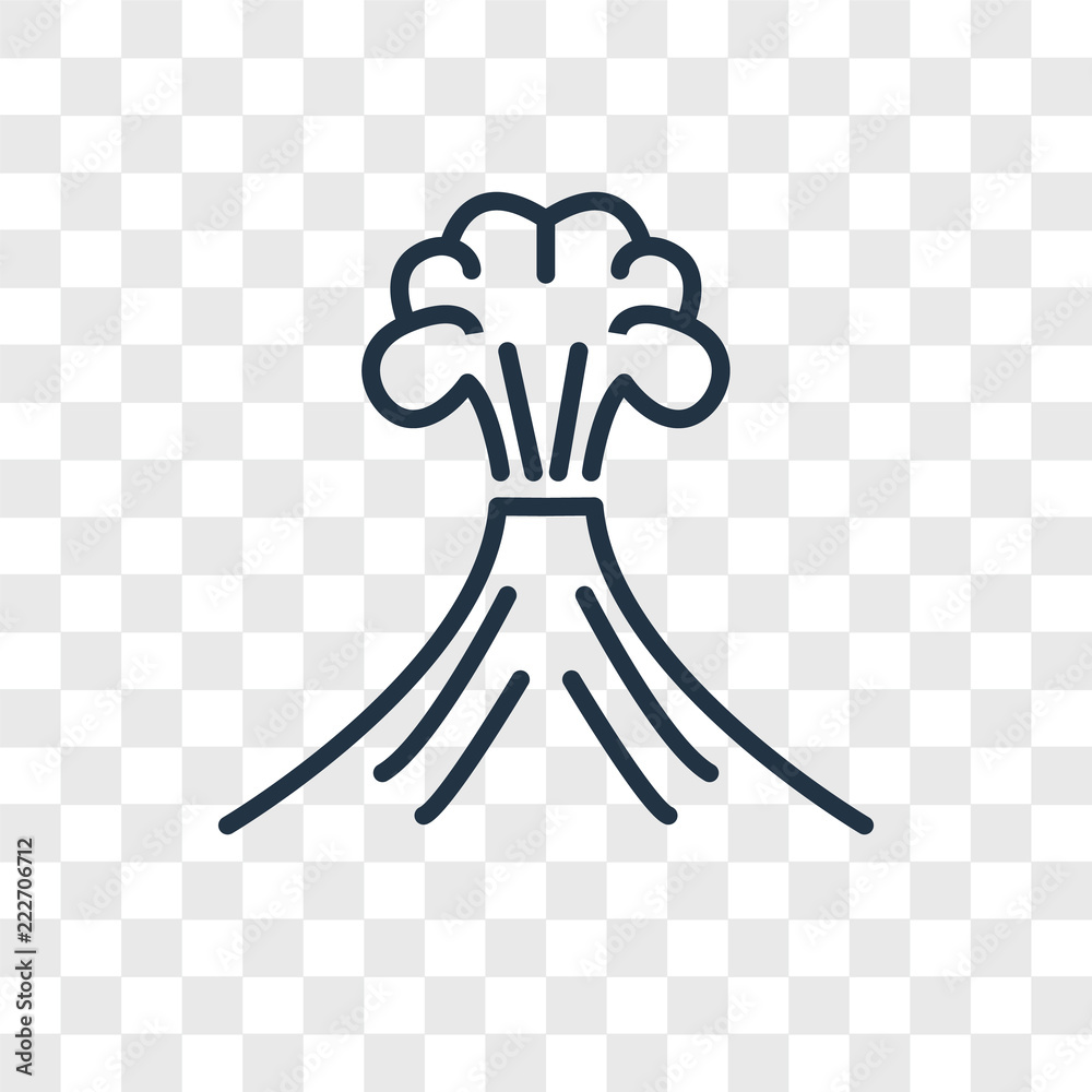 volcano icons isolated on transparent background. Modern and editable ...