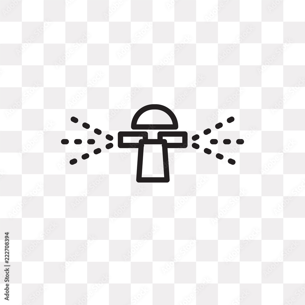 sprinkler icon on transparent background. Modern icons vector ...