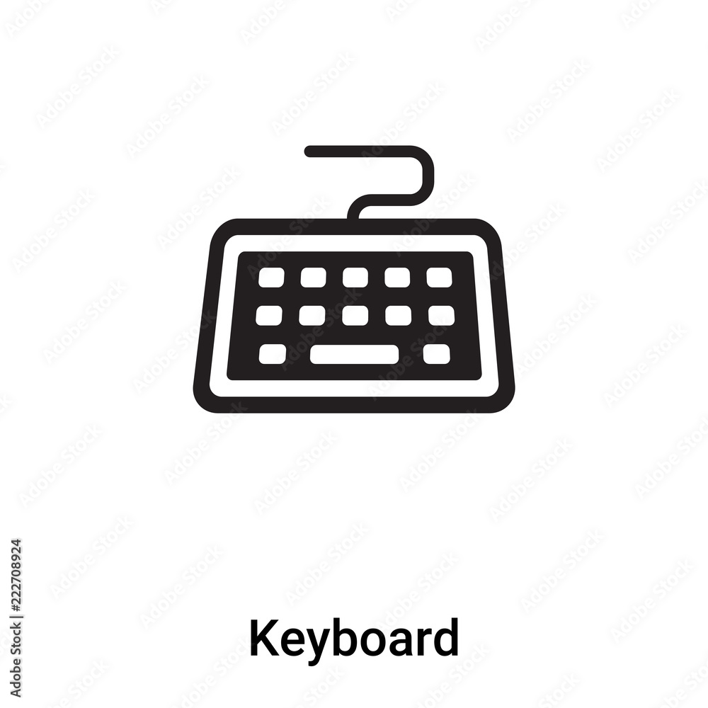 Keyboard icon vector isolated on white background, logo concept of ...