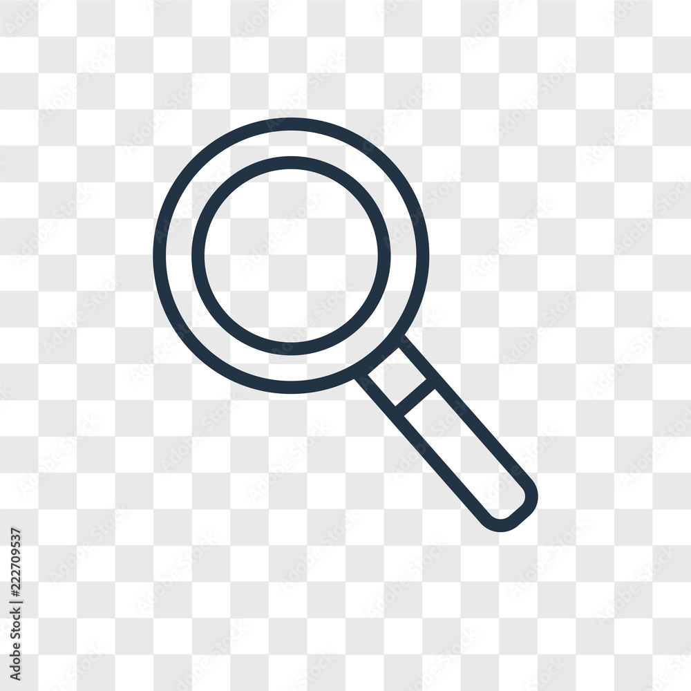 magnifying glass icons isolated on transparent background. Modern and ...
