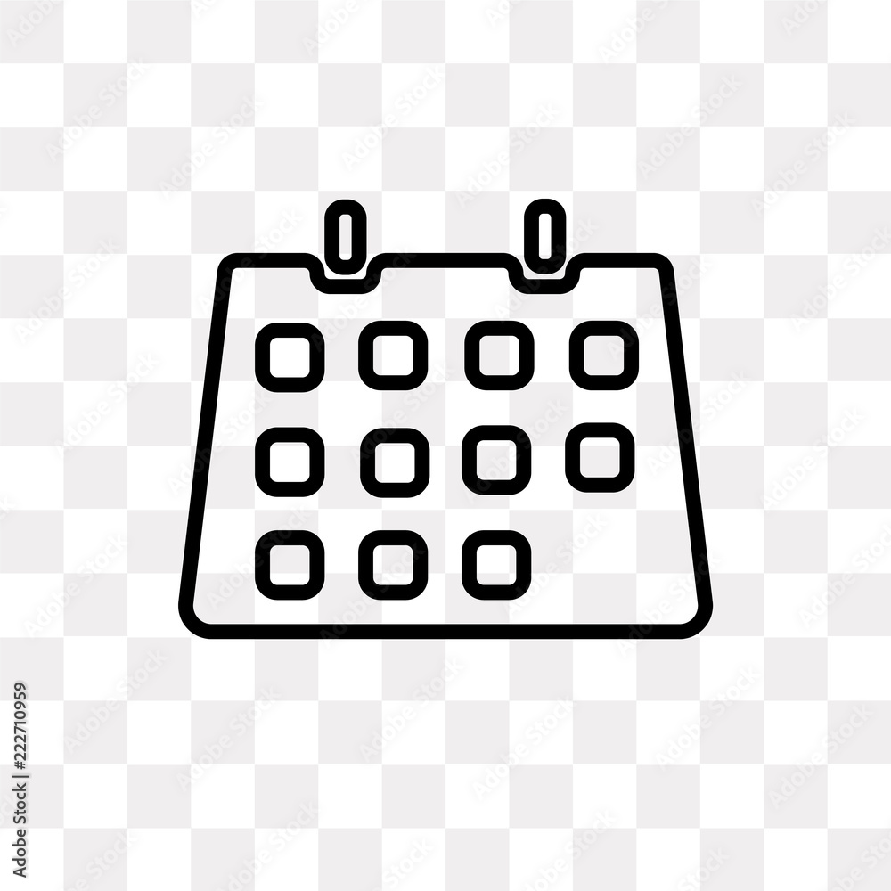 classroom calendar icon on transparent background. Modern icons vector ...